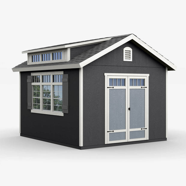 Madison Wood Shed with Windows & Shutters | Heartland Sheds