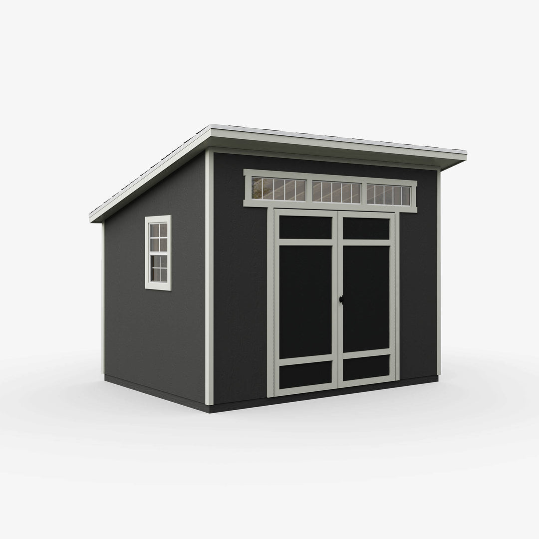 Shoreview Modern Storage Shed With Shelves | Heartland Shed