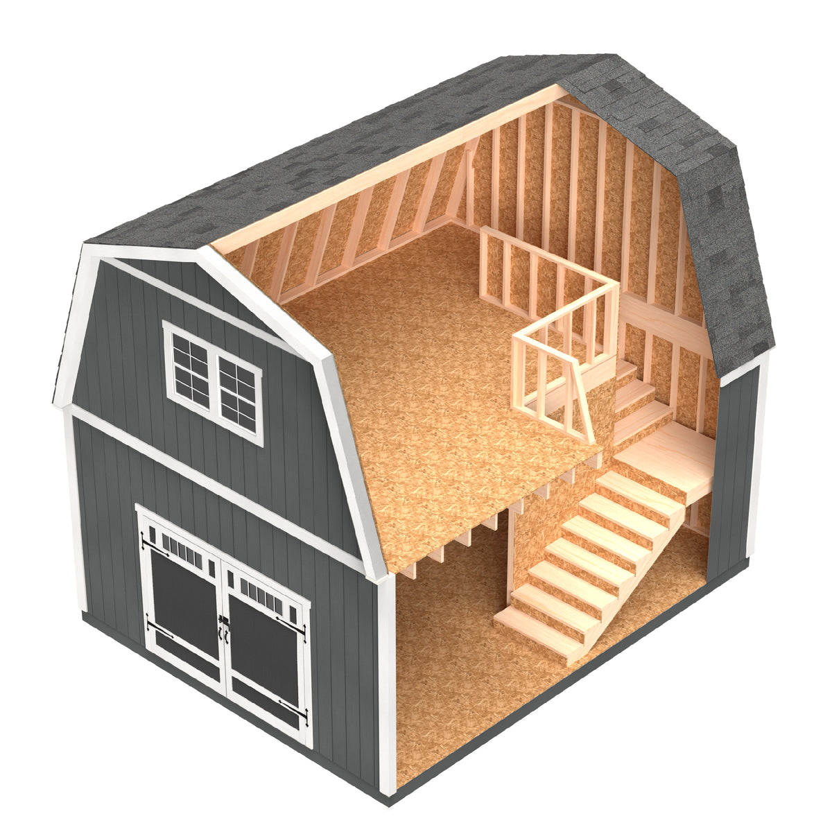 Grand Traverse Two-Story Shed with Stairs | Heartland Sheds