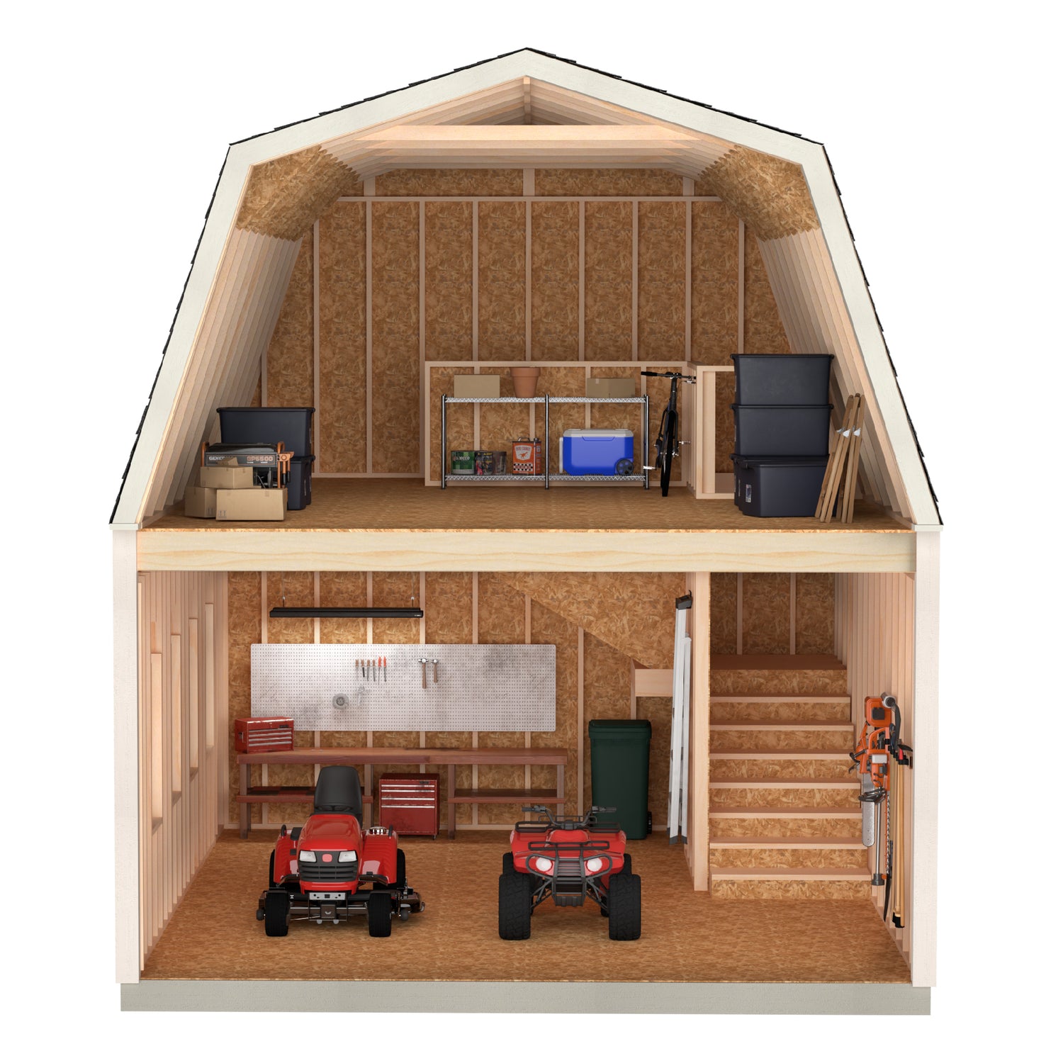 Grand Traverse Two-Story Shed with Stairs | Heartland Sheds